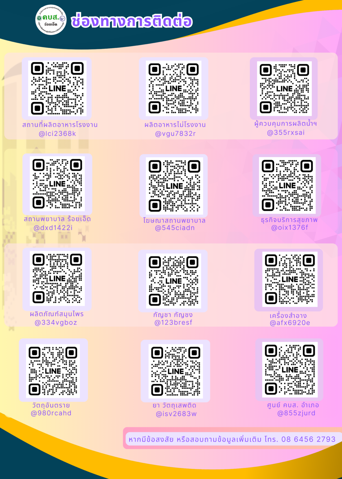 ช่องทางการติดต่อ